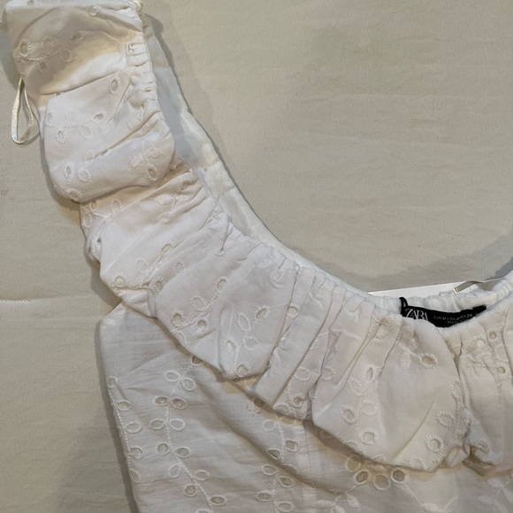 Zara | Tops | Zara Crop Top With Cutwork Embroidery | Poshmark